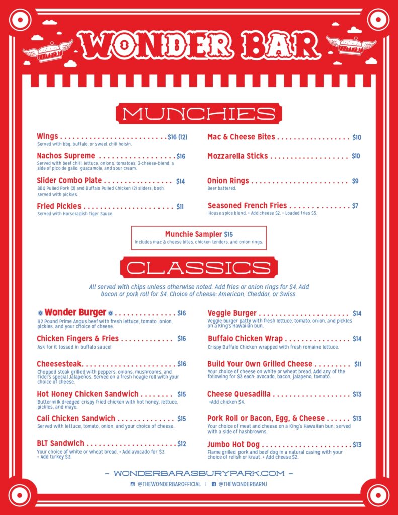 Menu – The Wonder Bar